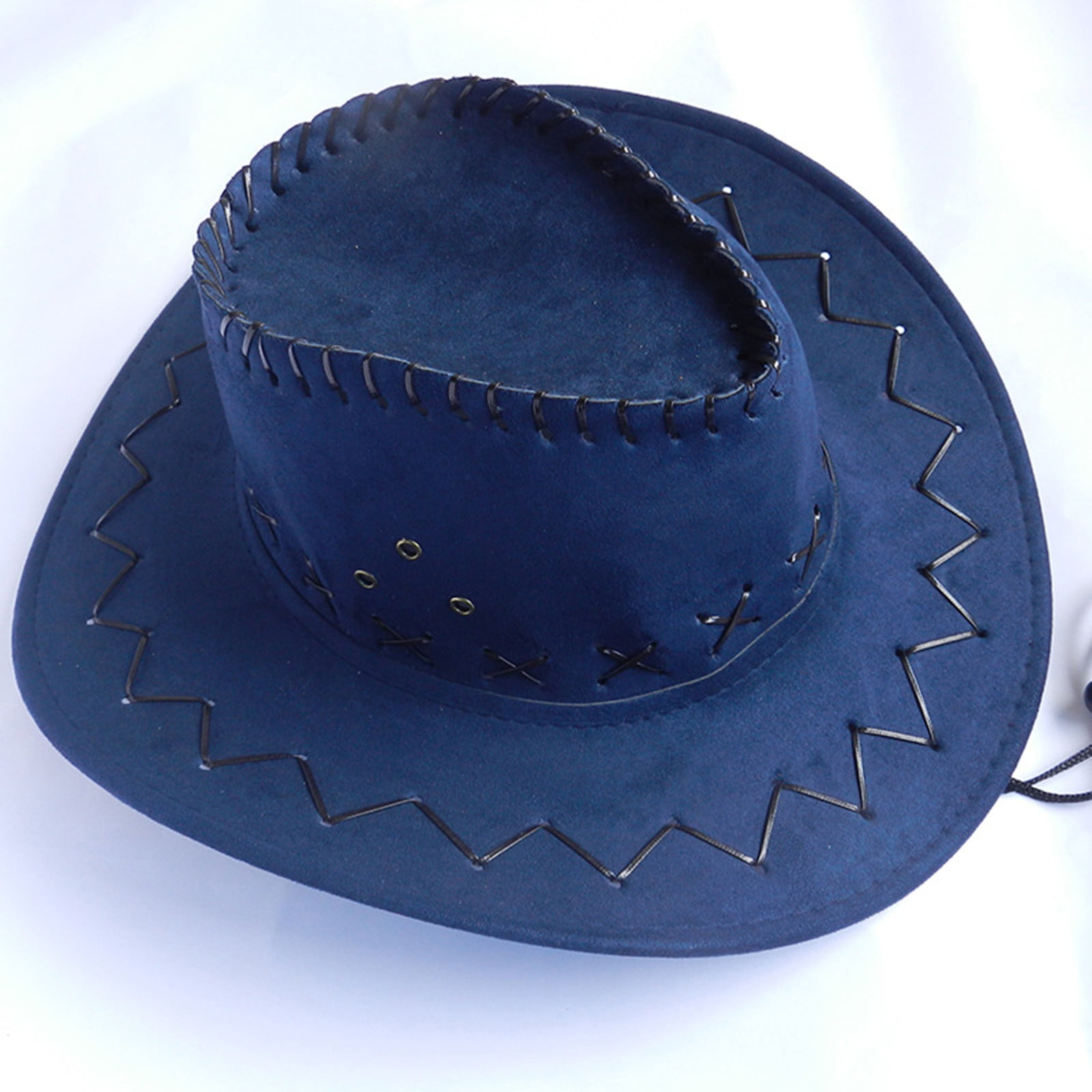 Felt Cowboy Hats Women Men Summer Western Cowboy Hat Shapeable Wide Brim Sun Hat,Blue Polyester ...
