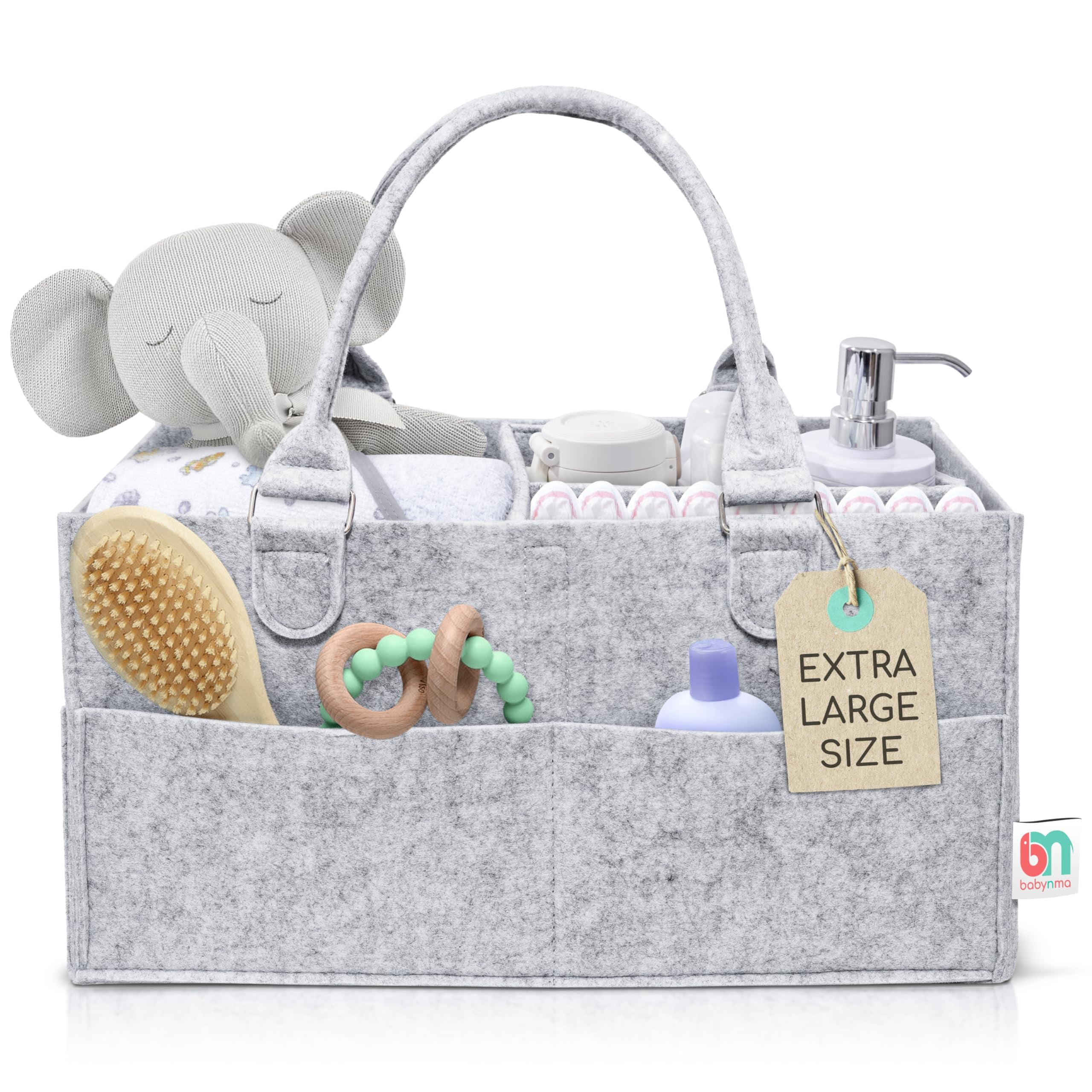 Felt Diaper Caddy - MMF7 Extra Large Storage for Baby and Toddler Items ...