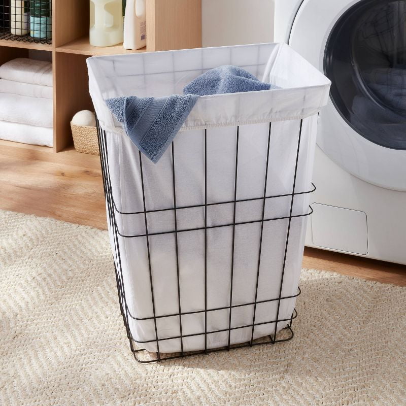 Felt Double Hamper Charcoal Polyester, 6000 Volume, Adjustable, Open ...