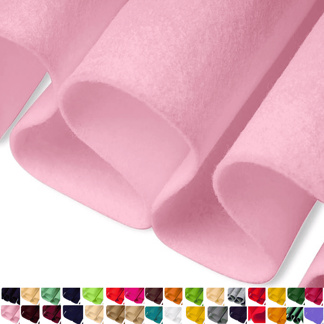Felt Fabric | 72" Inch Wide & 1.6mm Thick Baby Pink Fabric | Non-Stiff ...