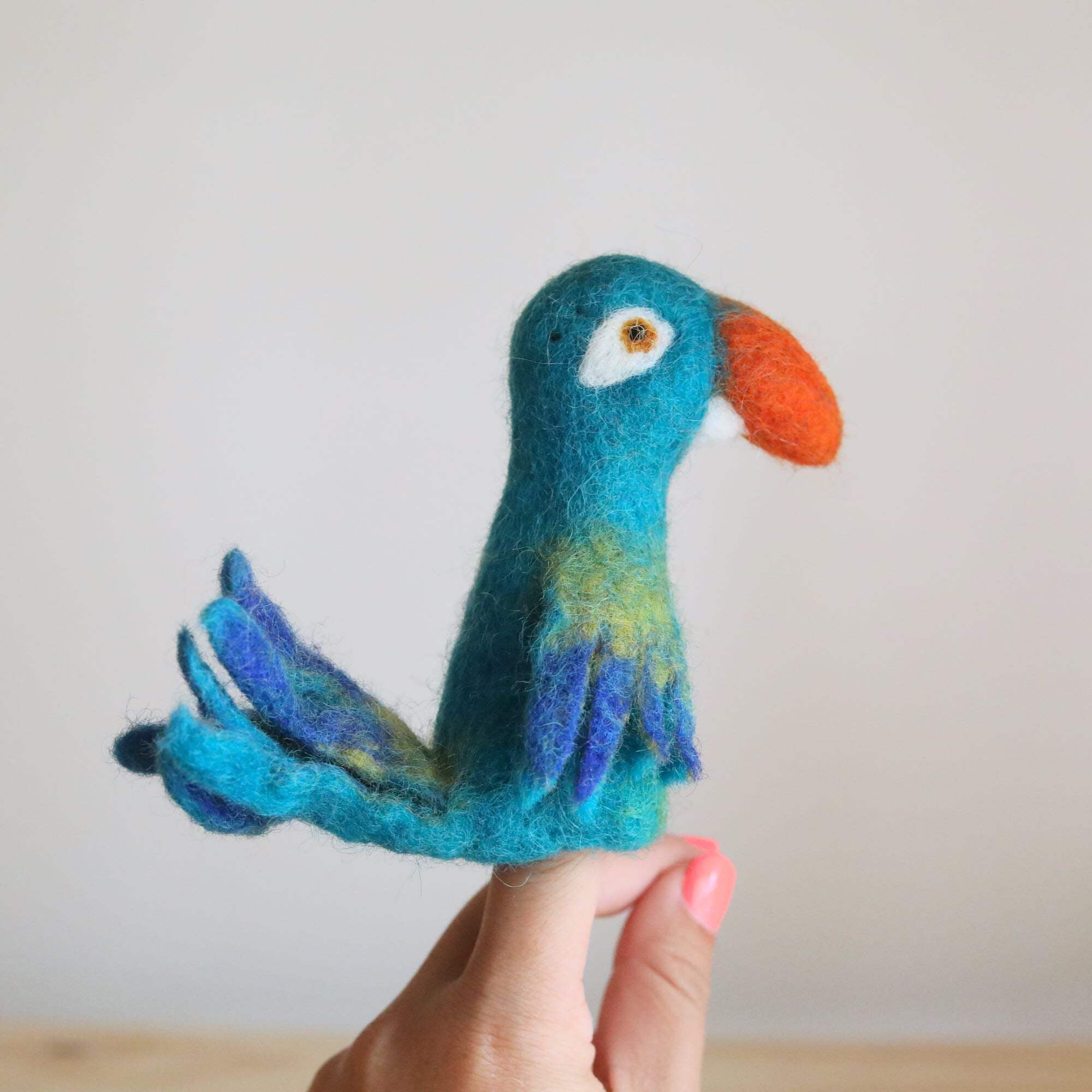Felt Finger Puppet - Parrot / Macaw / Blue - Walmart.com