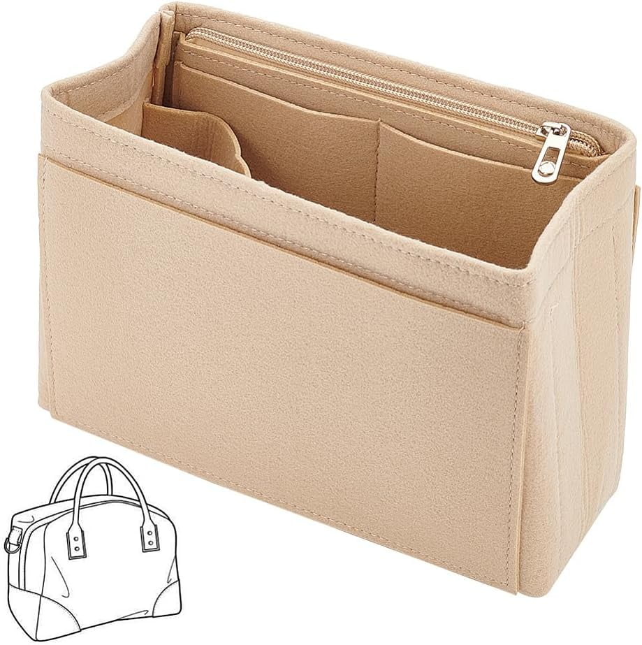 Felt Handbag Organizer Insert Felt Zipper Tote Bag Insert Liner ...