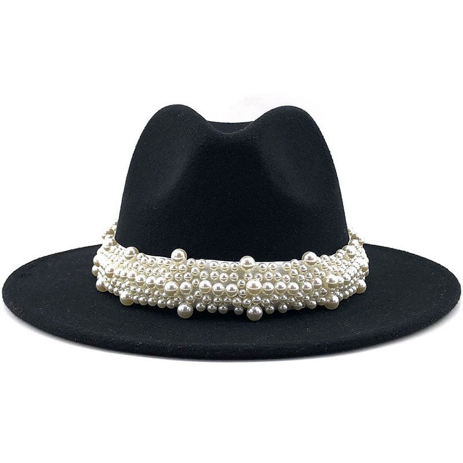 Felt Hat, Comdrip Women's British Style Fashion Elegant Jazz Hat Pearl ...