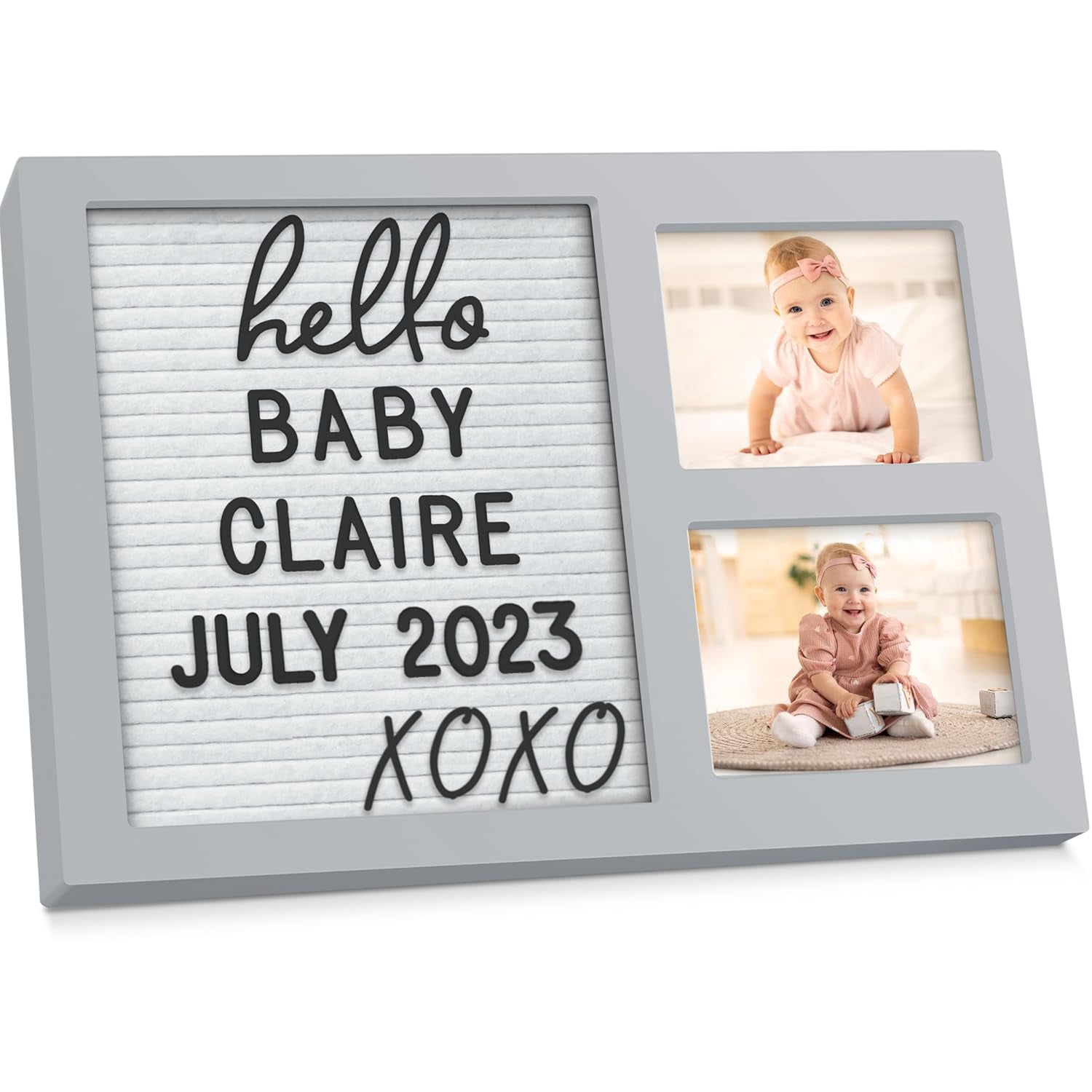 Felt Letter Board Baby Keepsake - Baby Picture Frame, Announcement ...