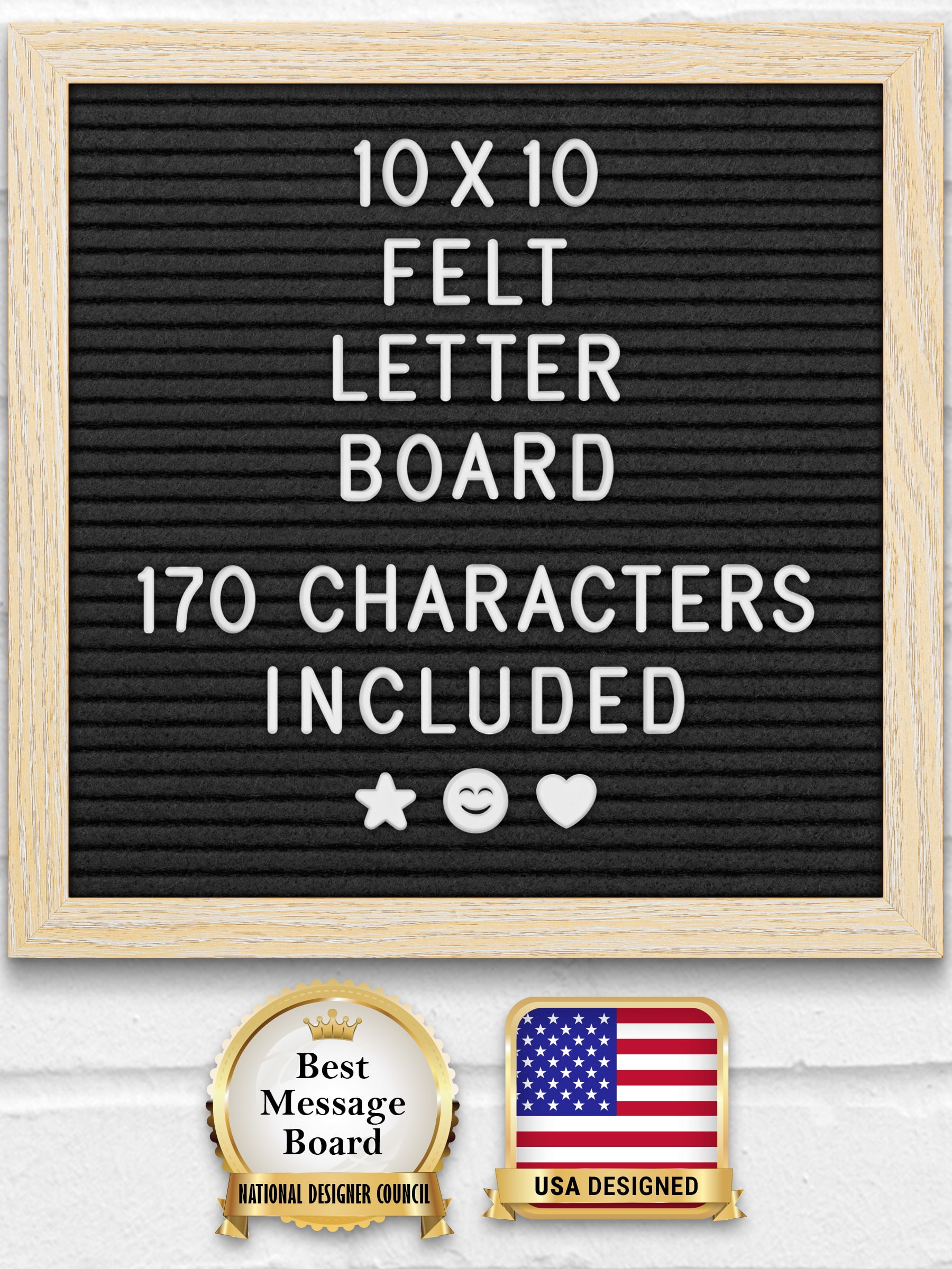 YES4QUALITY Felt Letter Board 10x10” with 170 Letters & Numbers ...