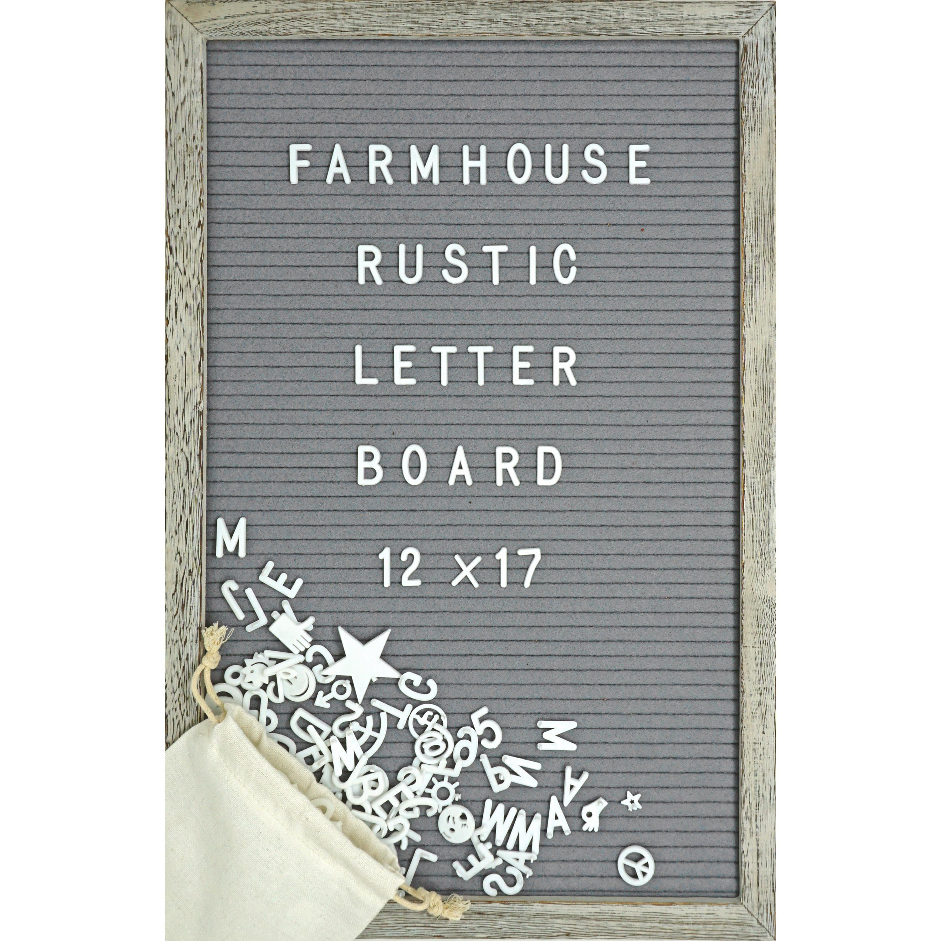 Felt Letter Board with 12x17 inch Rustic Wood Frame, Farmhouse Wall ...