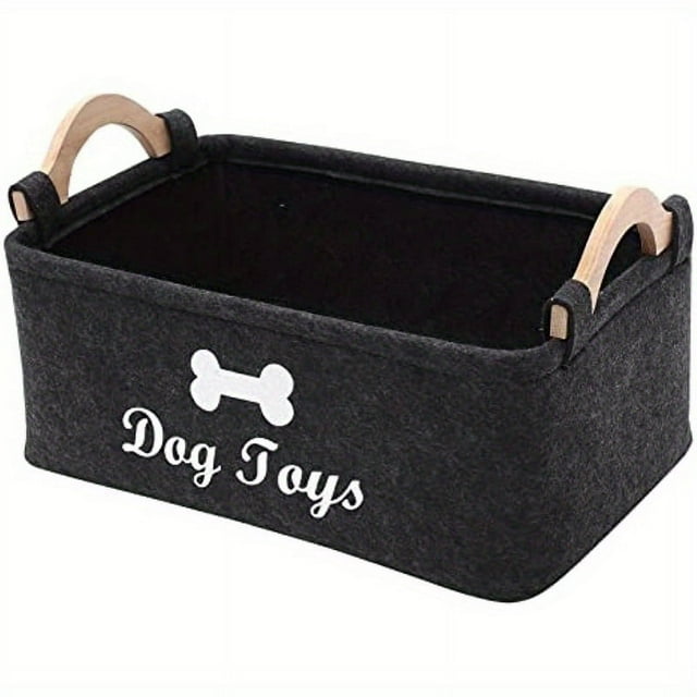 Felt Pet Toy Box, Dog Toy Box, Storage Basket Chest Organizer - Perfect ...