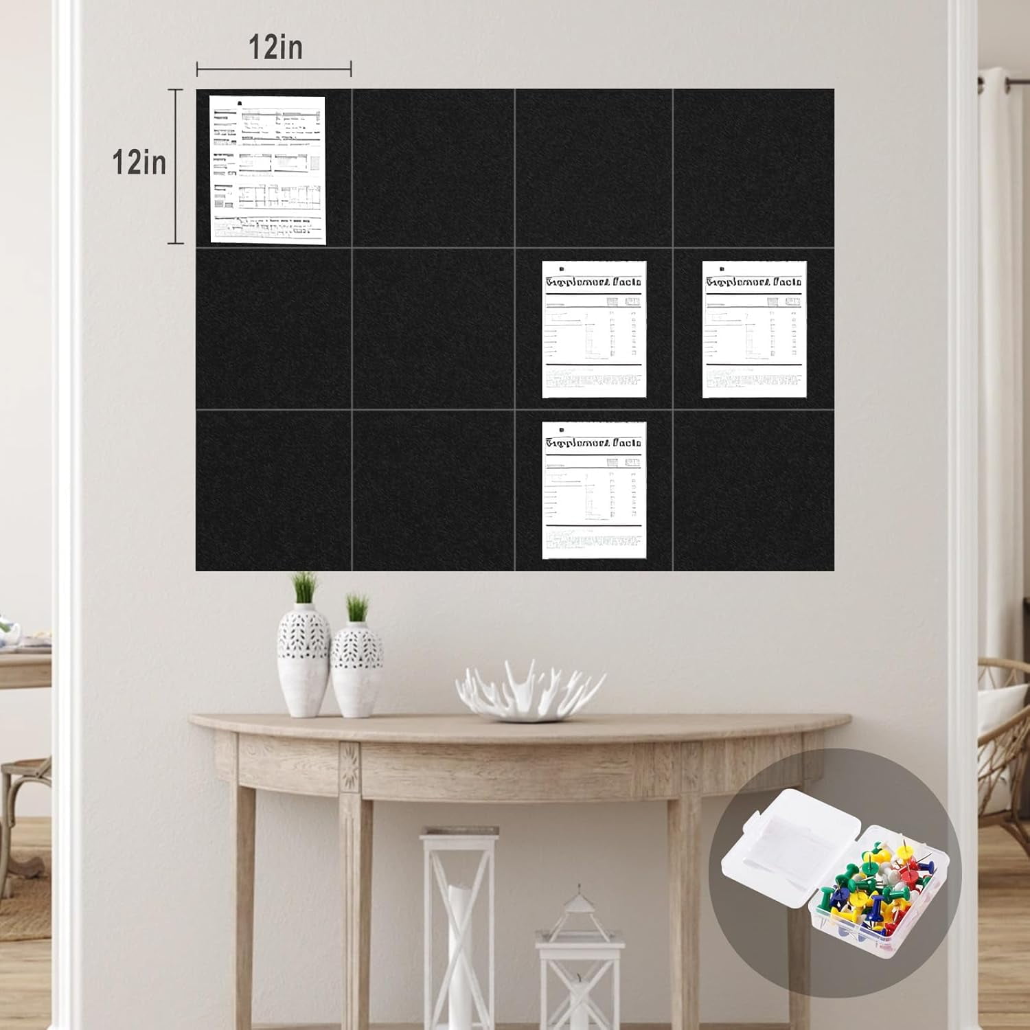 Felt Pin Board 11.7" X 11.7" 12 Pack, Light Tan 0.35" Thick Pinboard ...