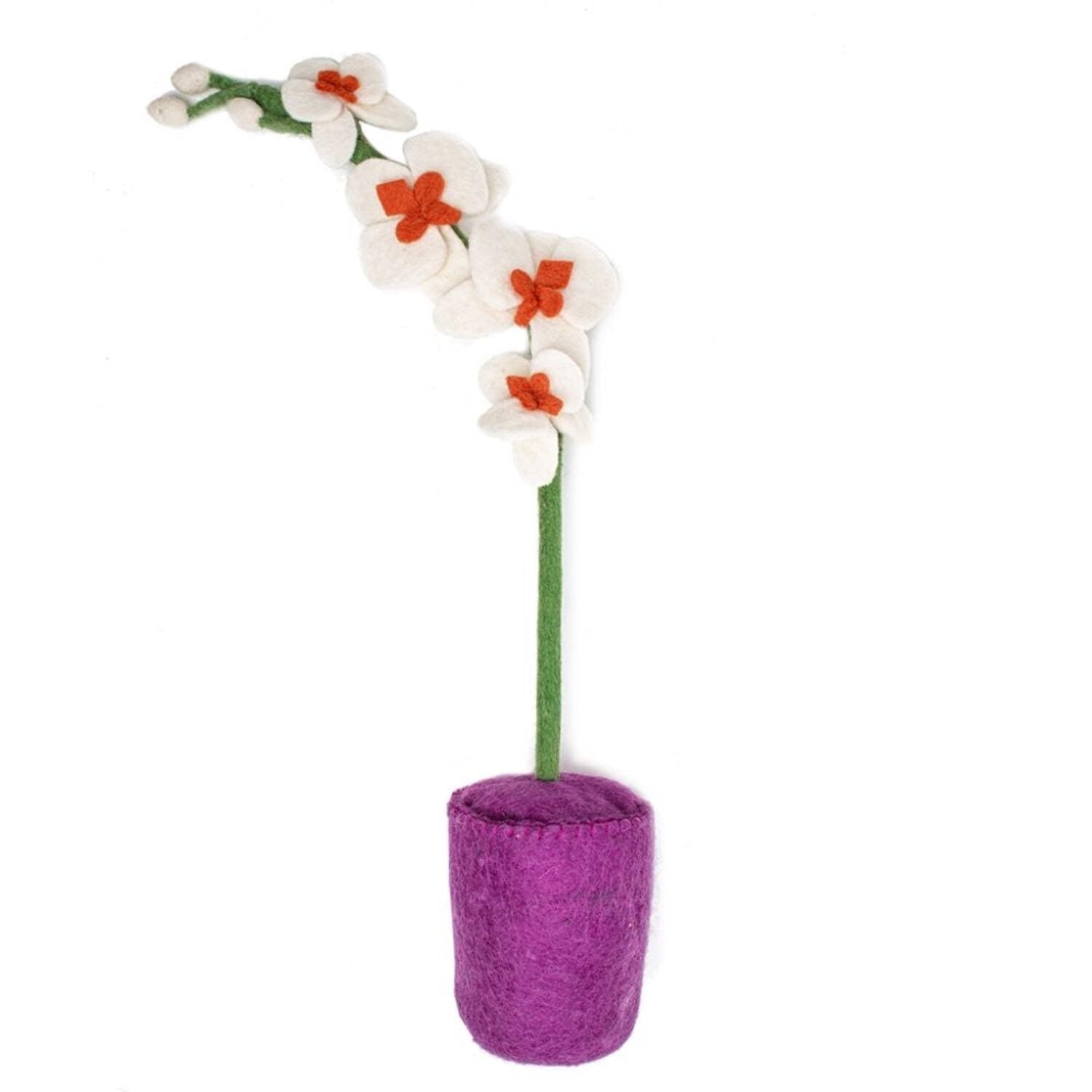 Felt Pink Pot White Orchids - Walmart.com