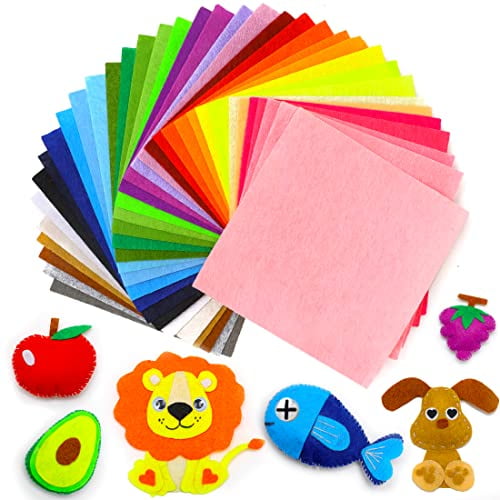 Felt Sheets,108pcs 4"x4" (10 cm x 10 cm),36 Colors,Pre-Cut Craft Felt ...