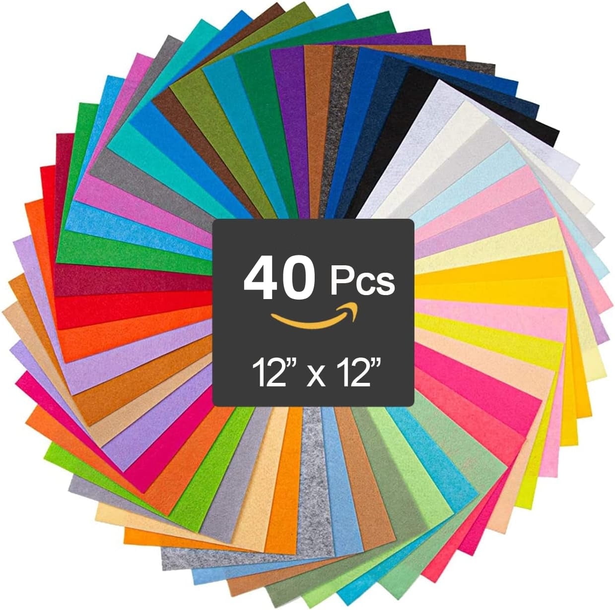 Felt Sheets, Senew 40 Pcs Assorted Color Felt Fabric Sheets 12 inch x ...