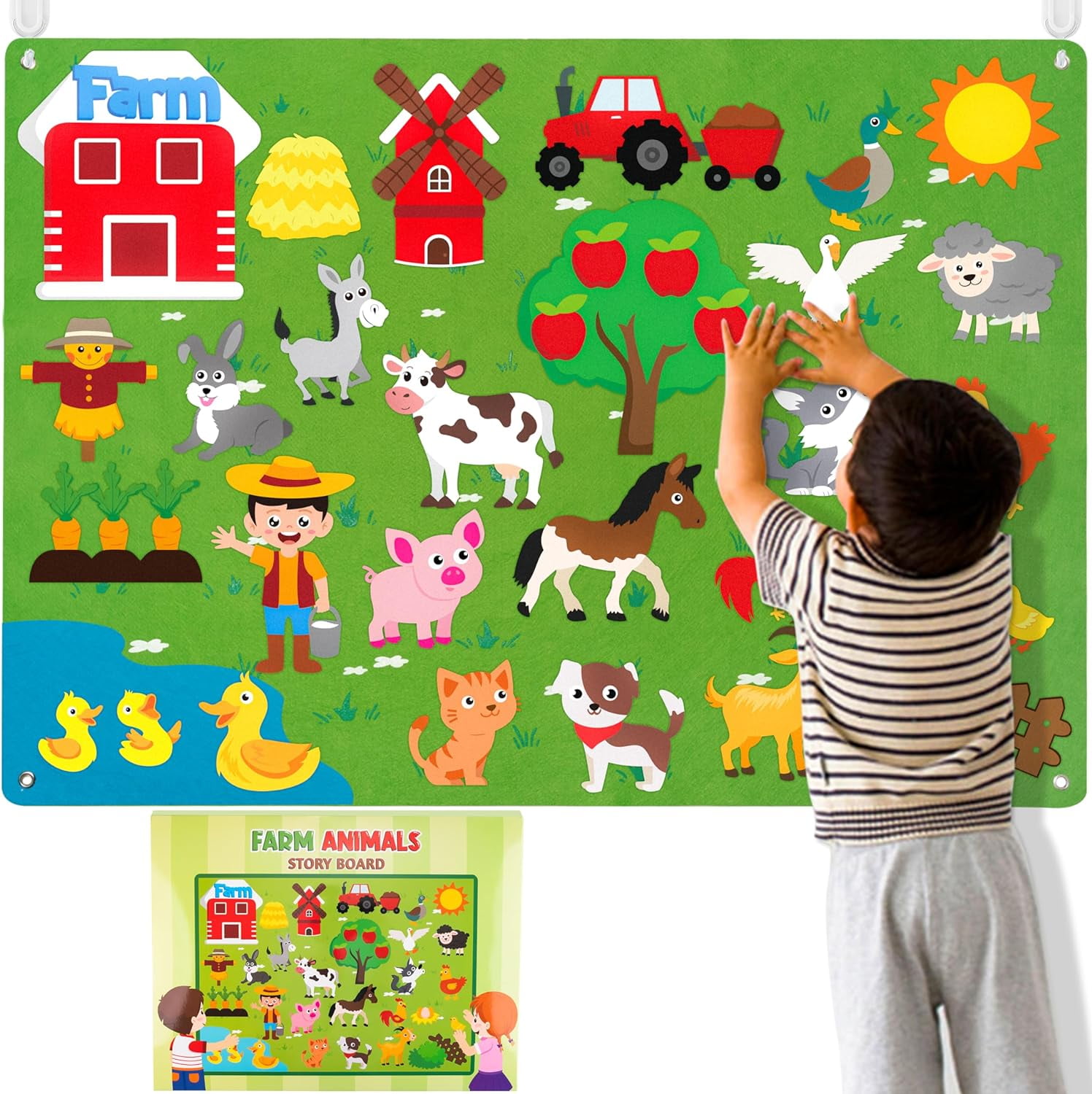 Felt Story Board Set Toy for kids Farm Animals Preschool Education ...