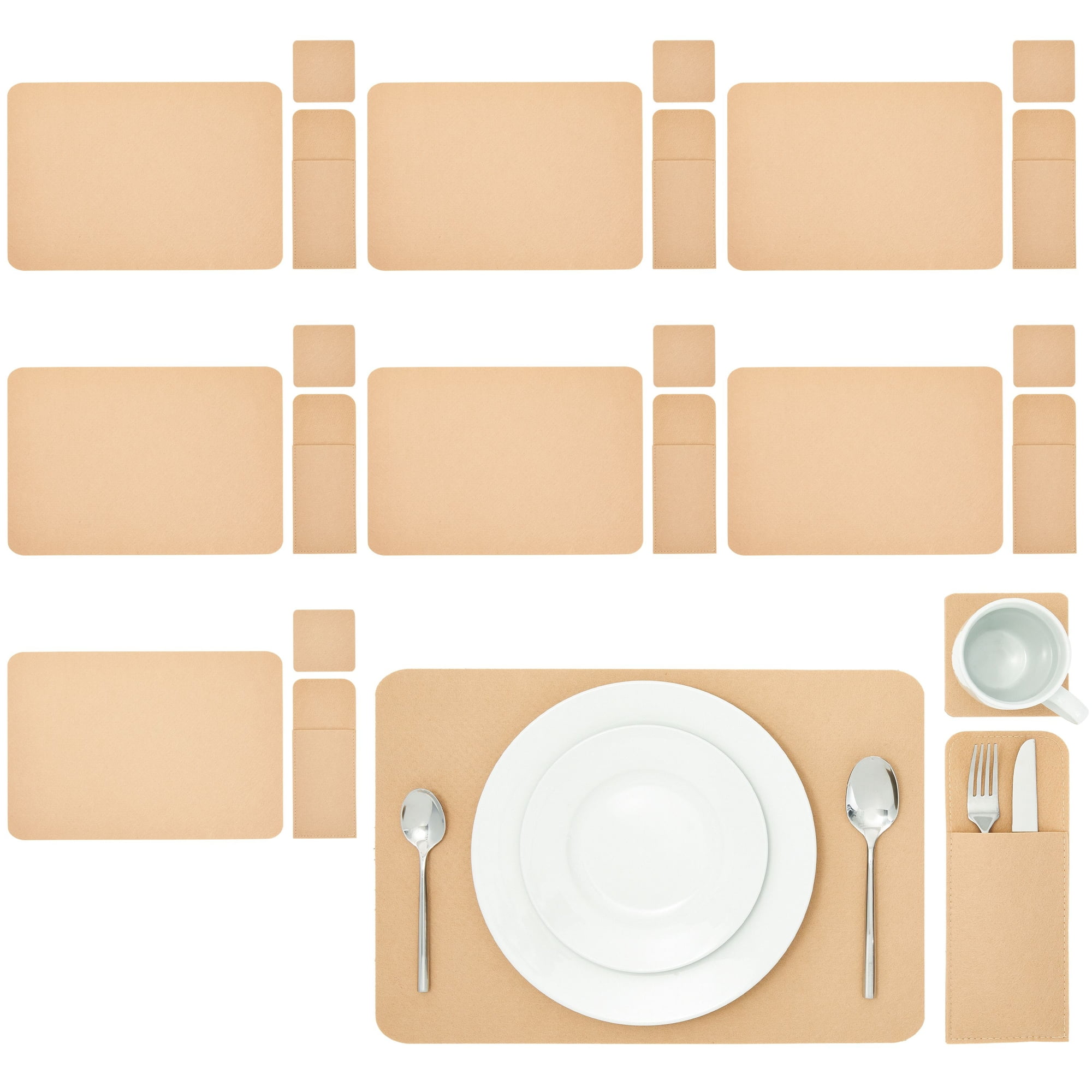 Felt Table Placemats Set of 8 for Dining Table and Kitchen Decor with ...
