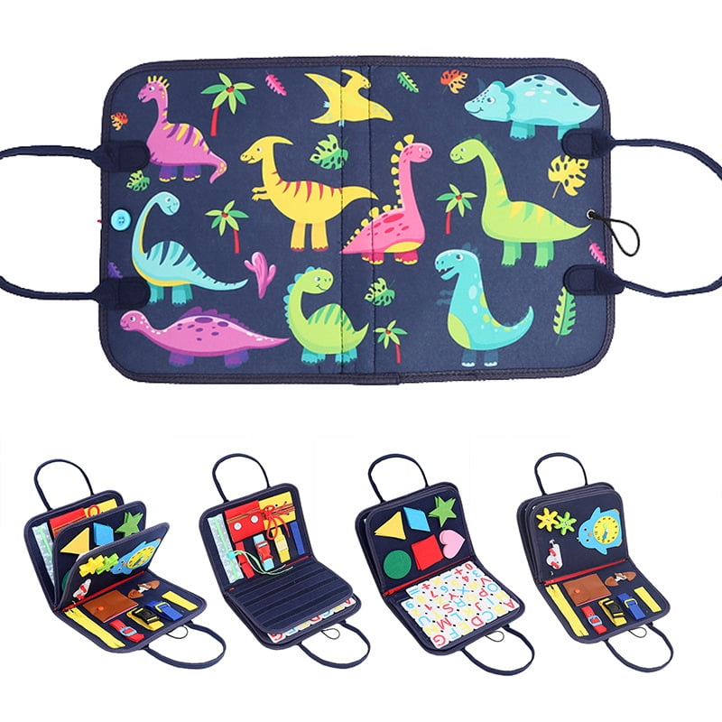 Felt Toddler Busy Board Early Educational Dinosaur Cloth Quiet Book ...