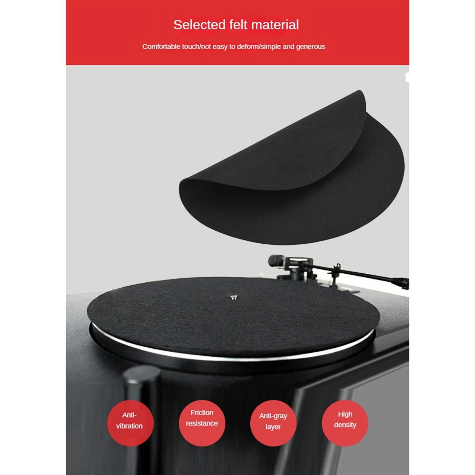 Felt Turntable Platter Mat Slip Mat Audiophile 3mm Thick Turntable Mat ...