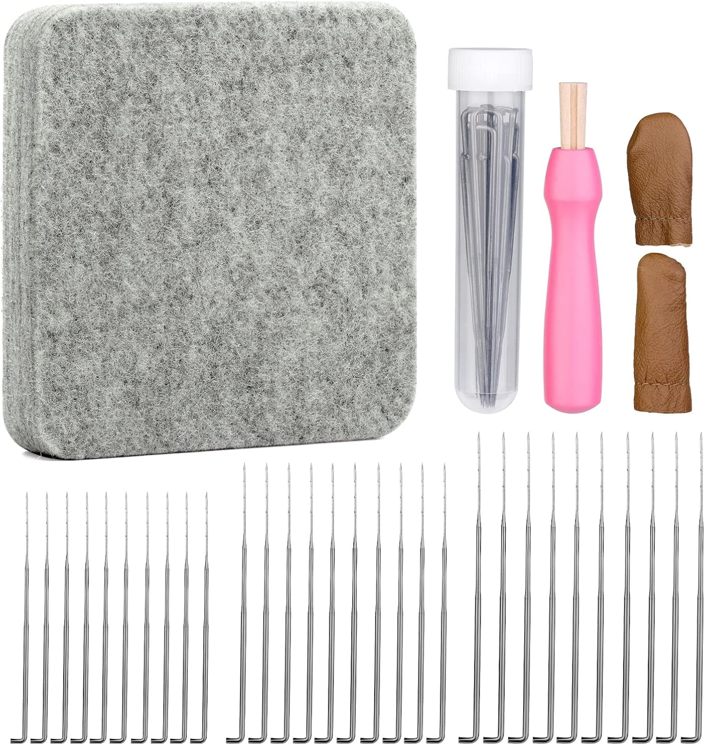 Felt Yarn Roving Set Needle Felting Starter Kit Foam Mat Arts Crafts ...