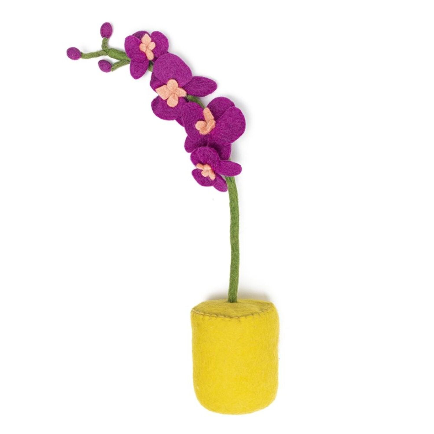 Felt Yellow Pot Pink Orchids - Walmart.com