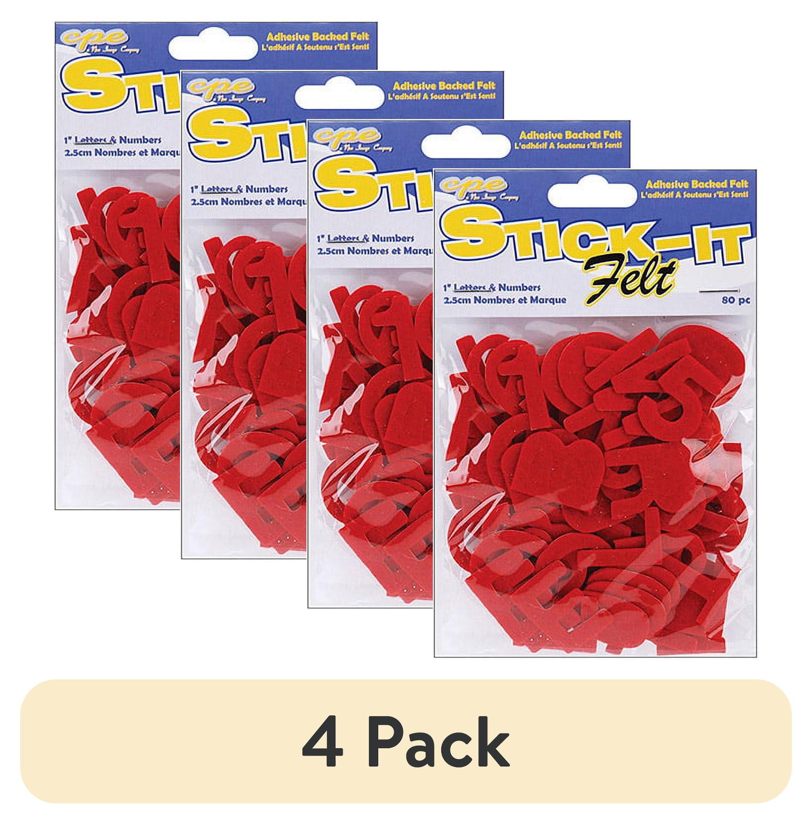 (4 pack) Feltables Felt Letters & Numbers 1" 80/Pkg-Red, Pk 3, CPE Felt ...