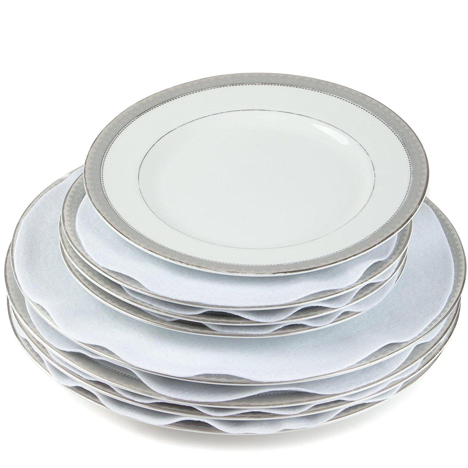 Feltectors Felt Plate Dividers Protectors Round Reusable White Thick ...