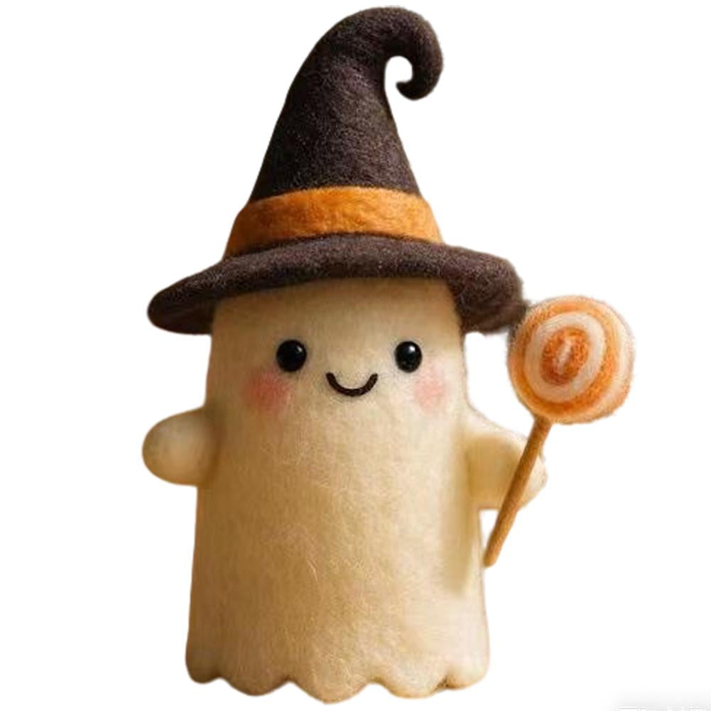Felted Ghost Witch, Adopt a Ghost, Handmade Felt Halloween Ghost ...