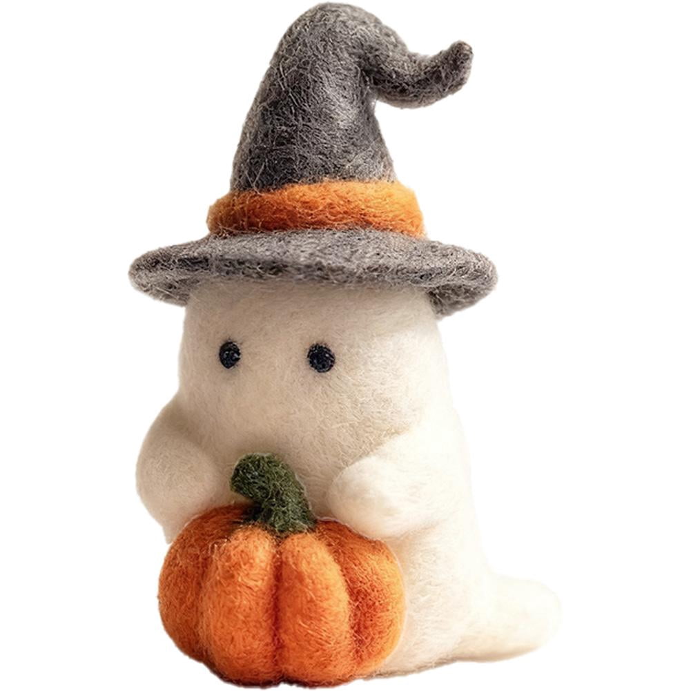 Felted Ghost Witch, Adopt a Ghost, Handmade Felt Halloween Ghost ...