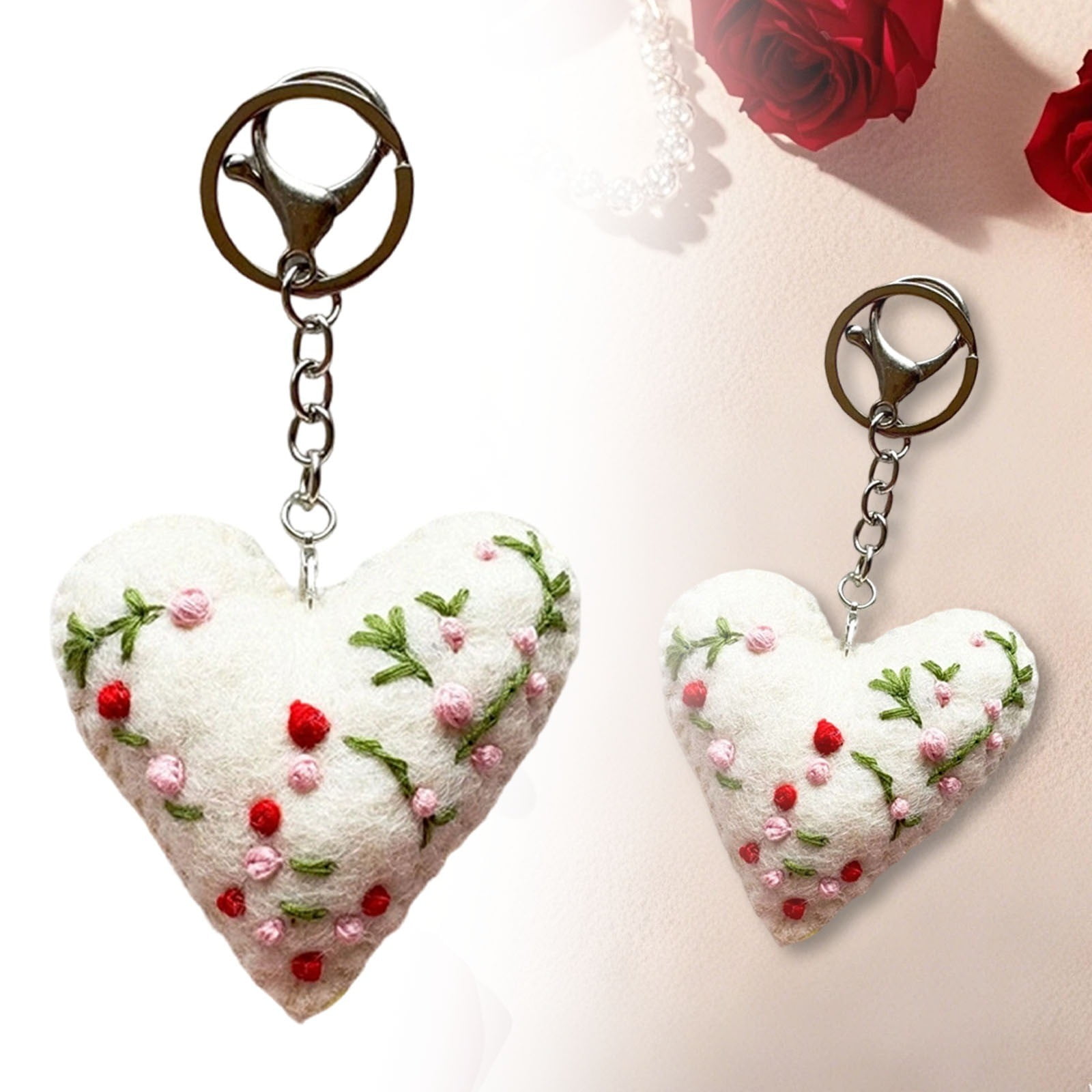 Felted Hearts,Handmade Wool Felt Heart Embroidery,Needle-Felted ...
