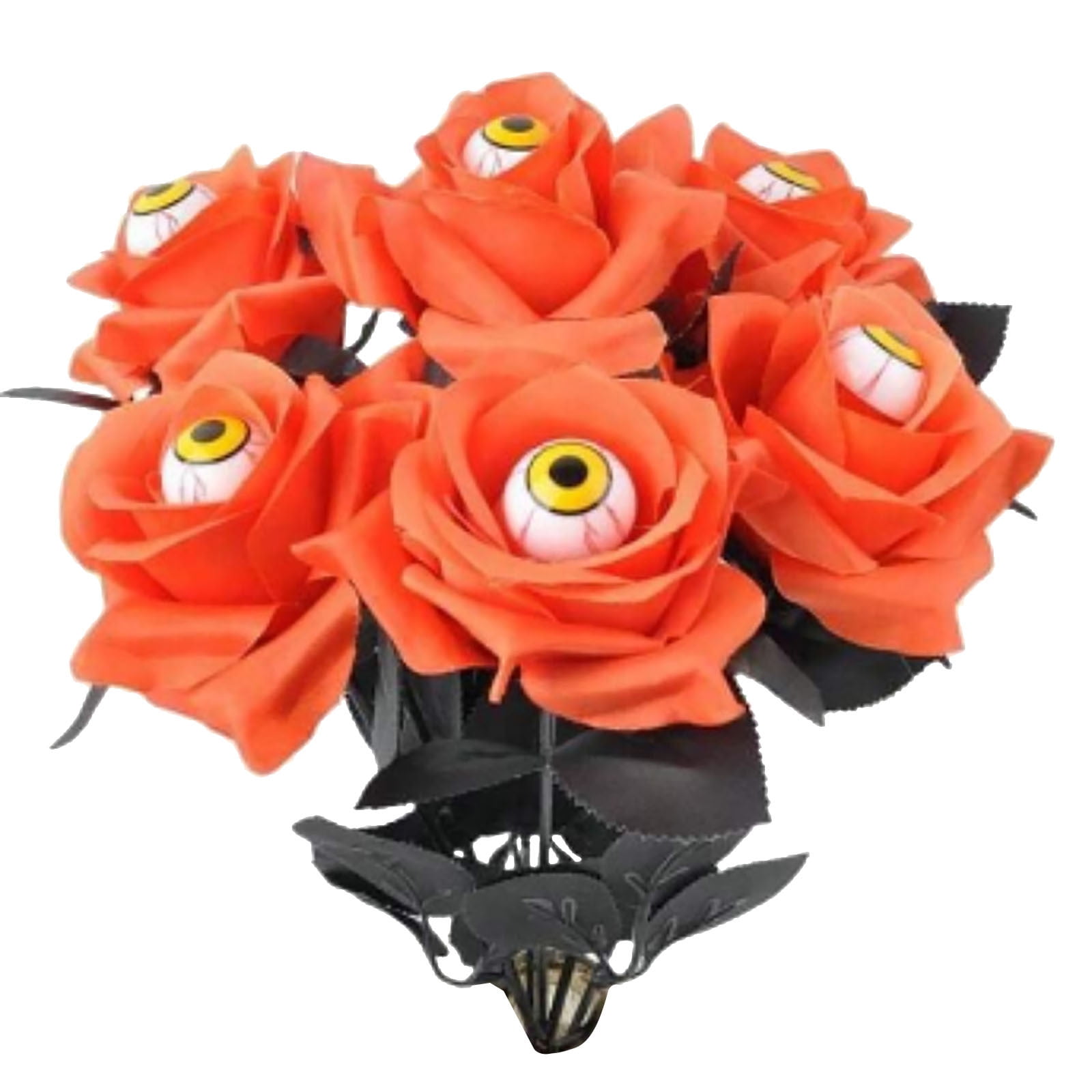 Feltree 6 Pieces Faux Rose with Eyeballs Halloween Faux Eyeball Flowers ...