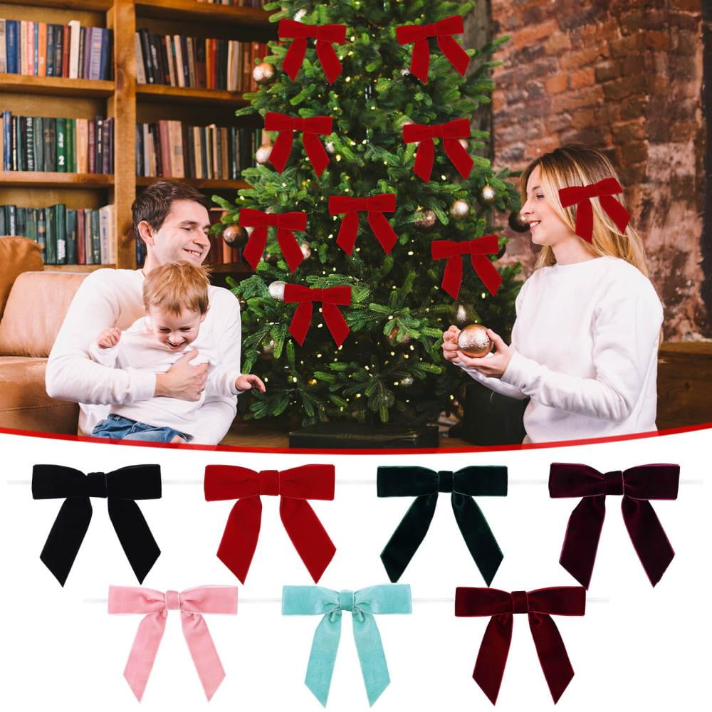 Feltree 12-Pack Christmas Magic Wand Velvet Bow Ornaments for Tree ...