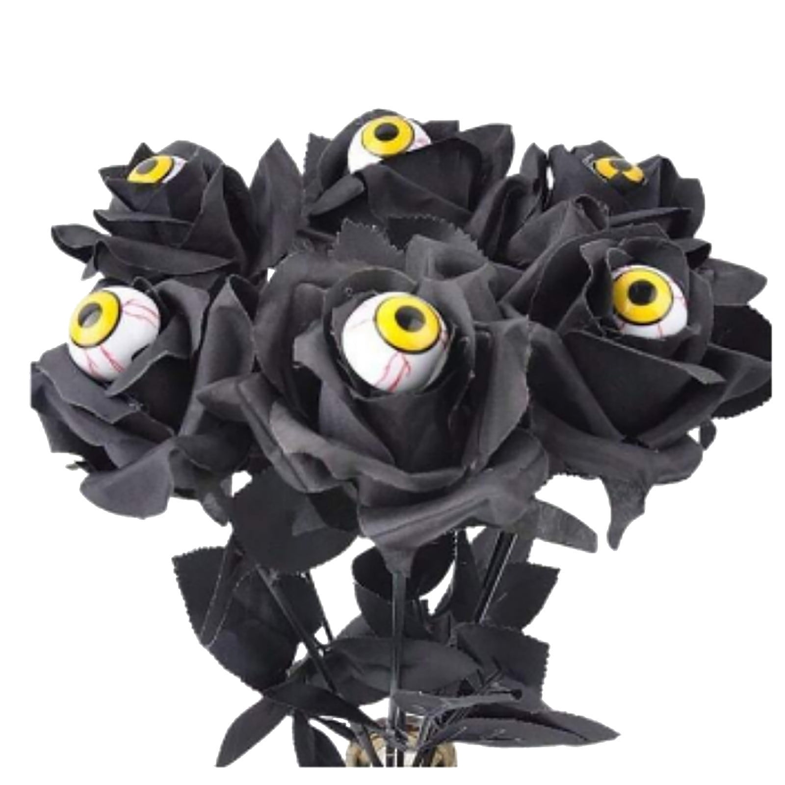 Feltree 6 Pieces Faux Rose with Eyeballs Halloween Faux Eyeball Flowers ...