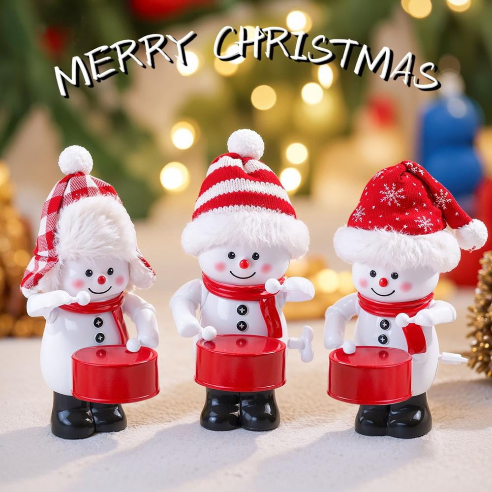 Feltree Battery-Free Drumming Snowman Christmas Decoration with Shaking ...