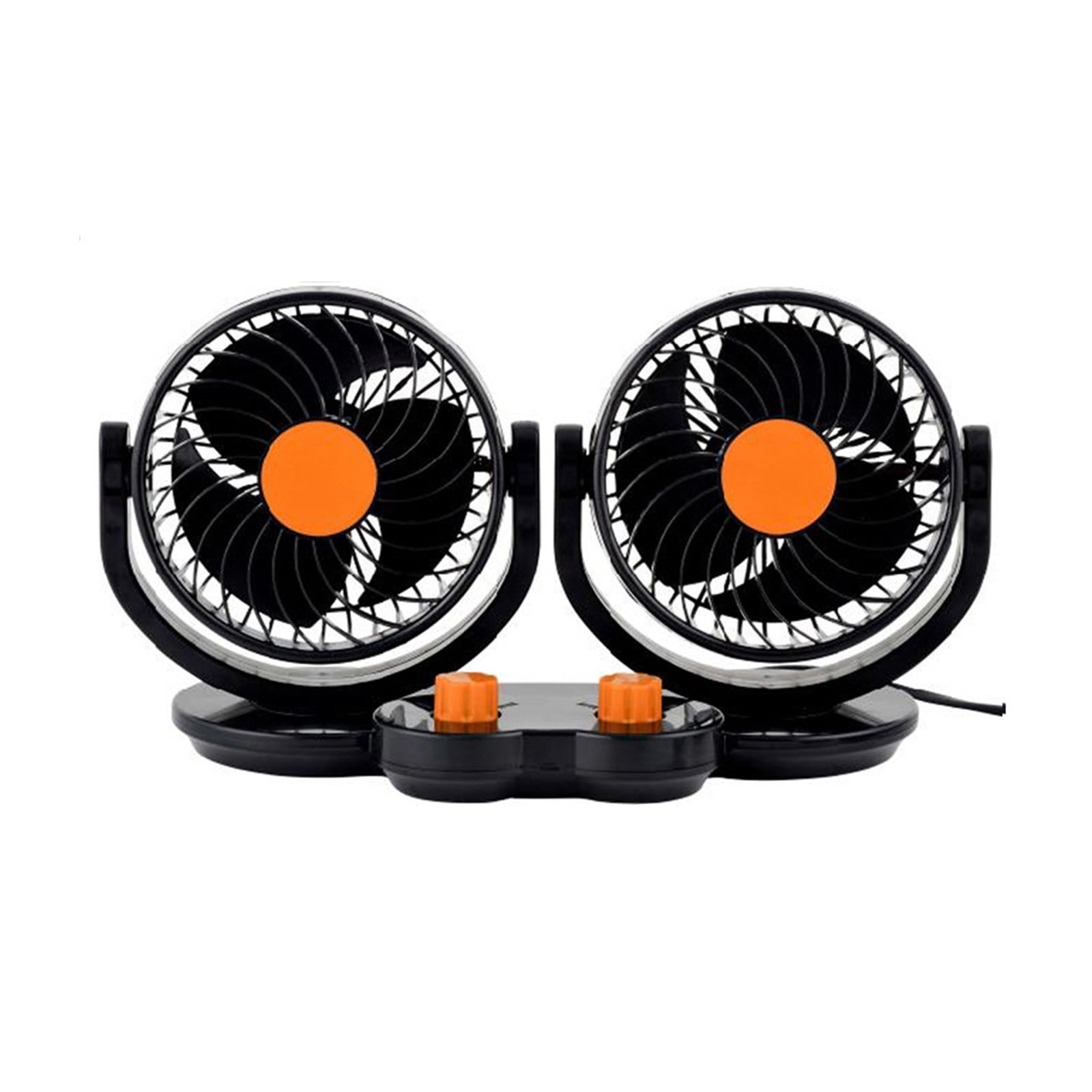FELTREE Car Fan 12V/USB Portable Rocking Head Fan Double Switchs ...