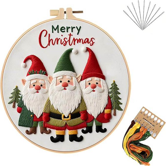 Feltree Christmas Embroidery DIY Kit for Beginners with European Floral ...