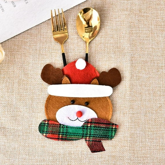 Feltree Christmas Knife and Fork Wraps, Festive Wool Felt Decor for ...