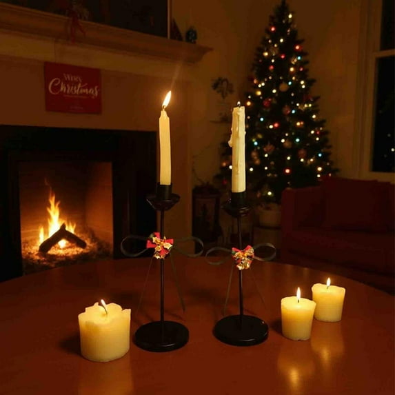 Feltree Christmas Metal Candlestick for Romantic Table Decor, Holiday ...