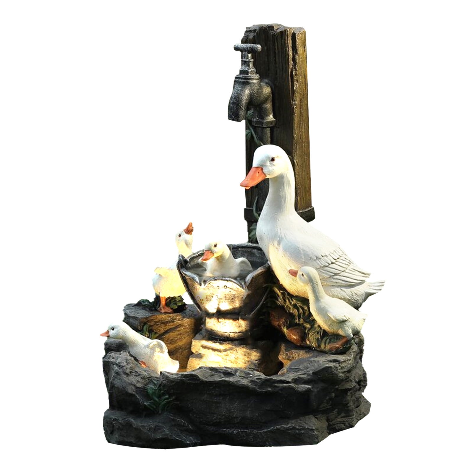 Feltree Resin-Duck Family Outdoor Lawn Yard Ornaments, Patio Garden ...