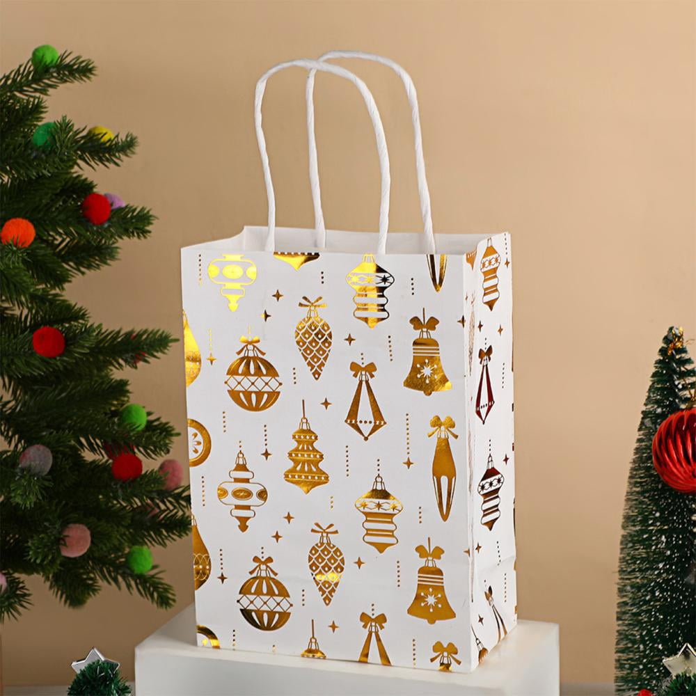 Feltree Santa Claus Printed Christmas Gift Bags - Holiday Tote Bags for ...