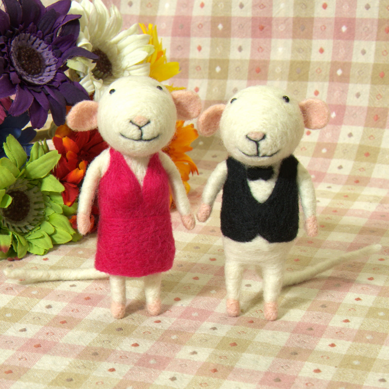 Feltsky Mice Couple Needle Felting Kits for Beginners Gift for Mother's ...