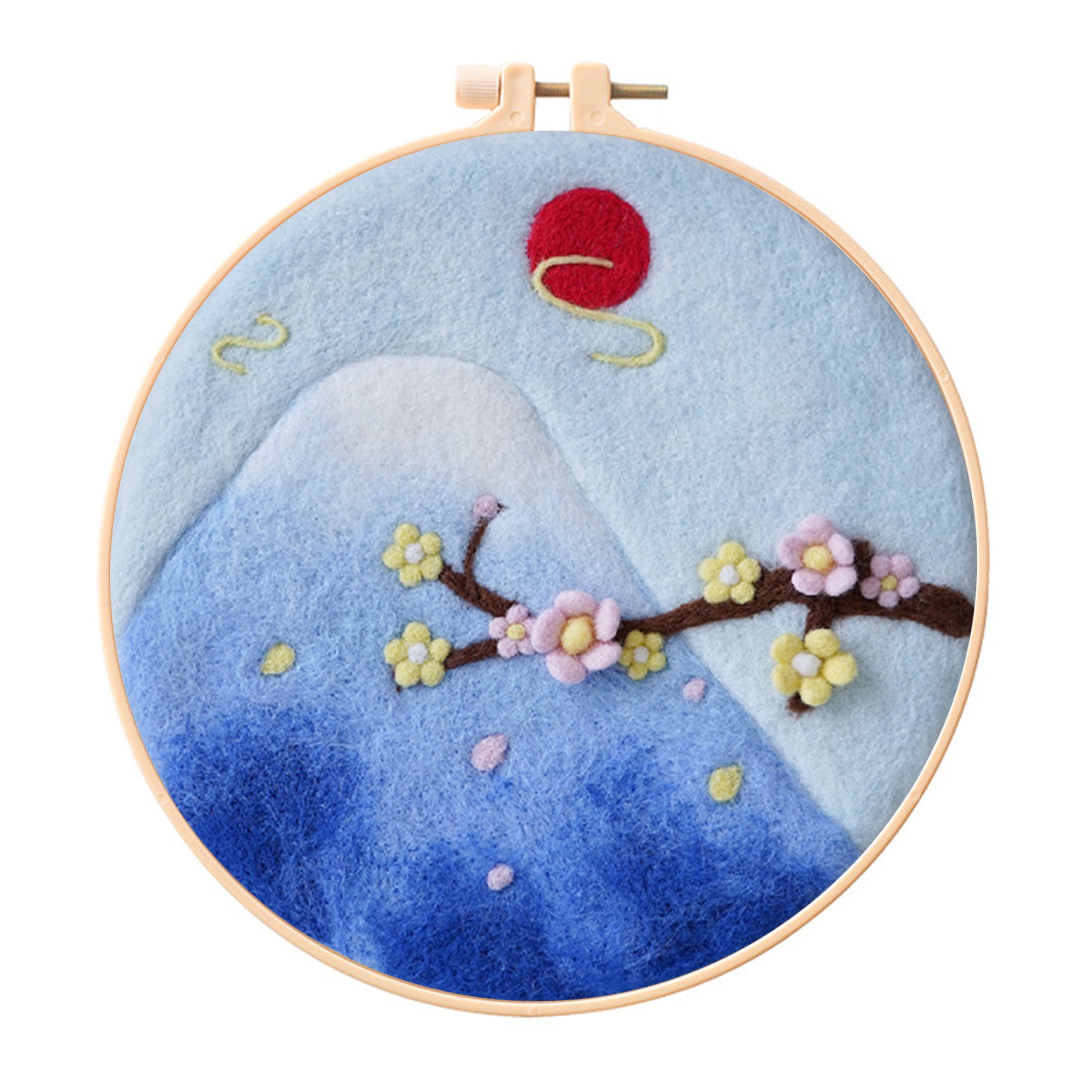 Feltsky Needle Felting Kits Picture Embroidery Hoop 8 inch Craft Kit ...