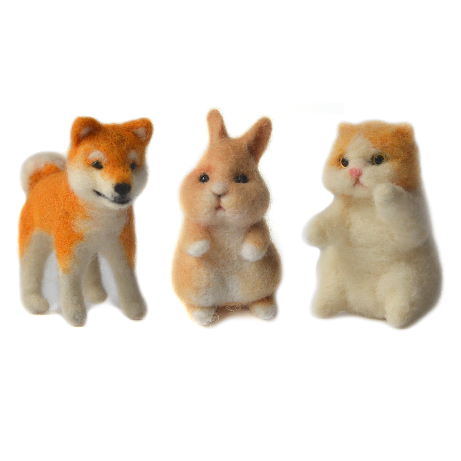 Feltsky Rabbit Shiba-Inu British-Shorthair 3 Animal Needle Felting Kits ...