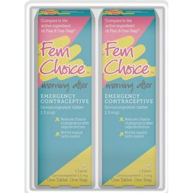 Fem Choice Emergency Contraceptive Pill Twin Pack Compare To Plan B