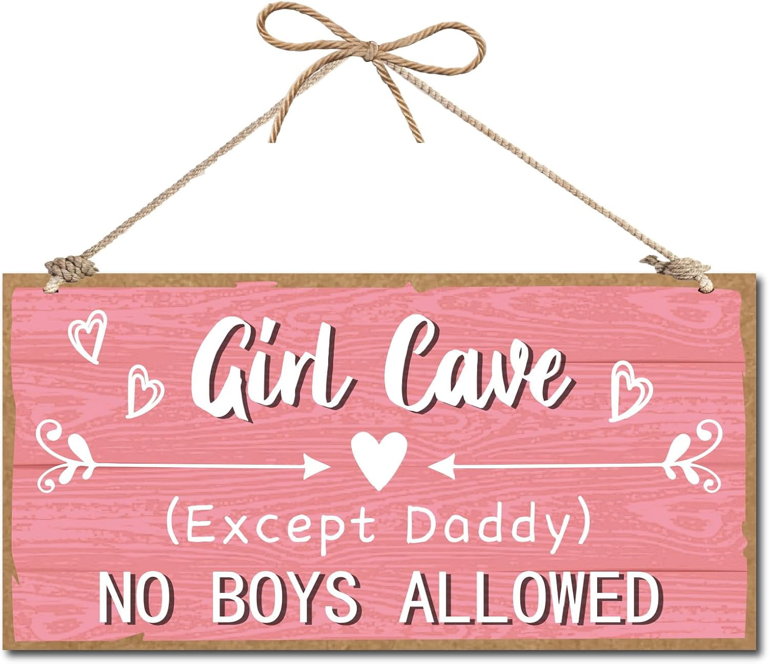 Female Cave Sign Pink Hanging Wood Sign Wooden Waterproof Printing Lady ...