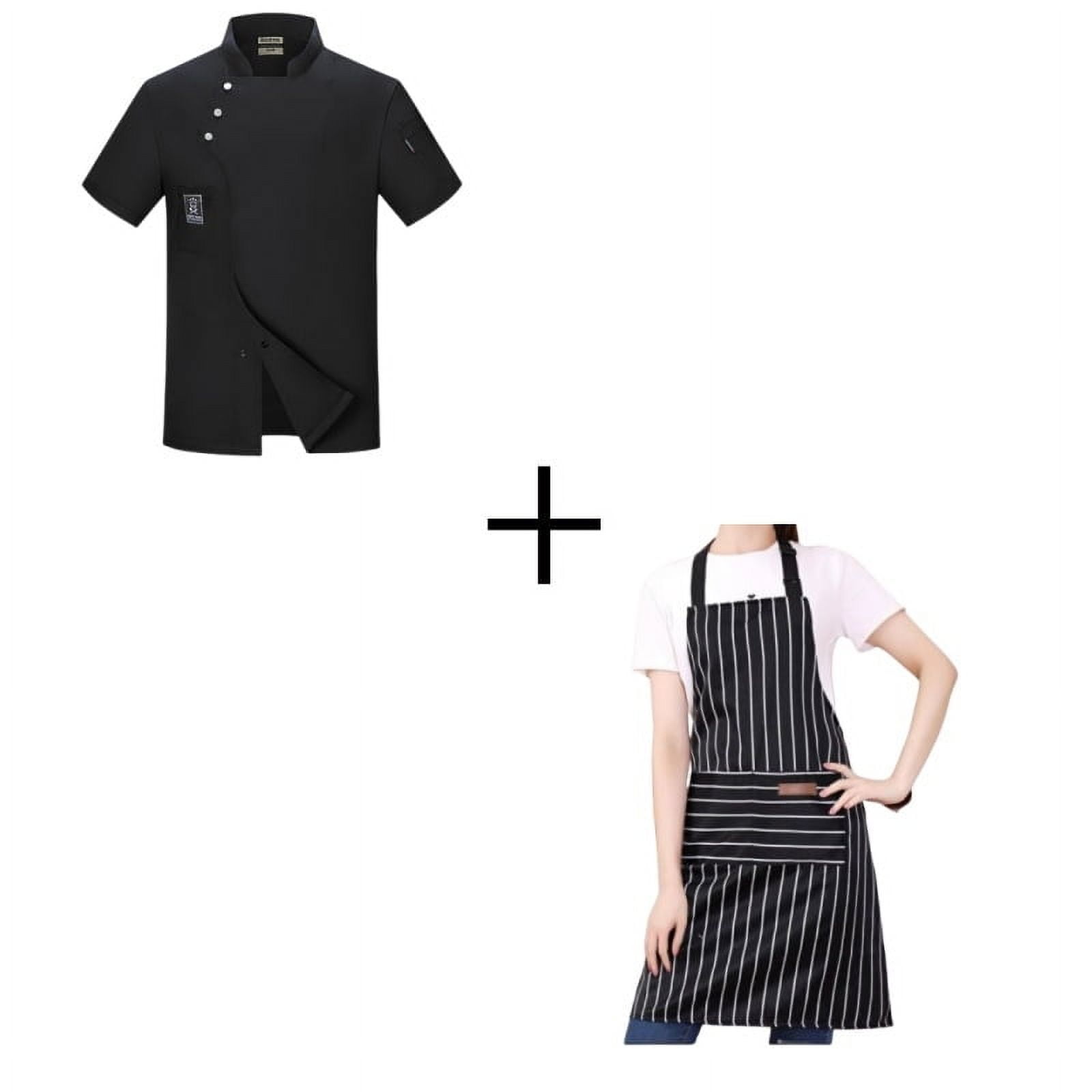 Female Chef Short Sleeve Uniform Kitchen Restaurant Chef Jacket Shirt ...
