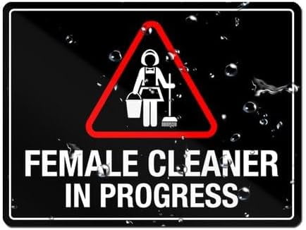 Female Cleaner In Progress Door Sign - Highly Visible Plastic Placard ...