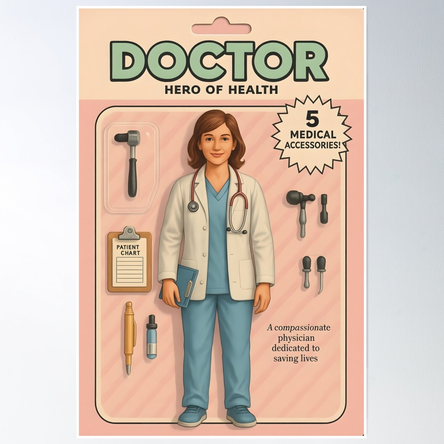 Female Doctor Action Figure – Toy In Blister Packaging Poster Wall Art ...