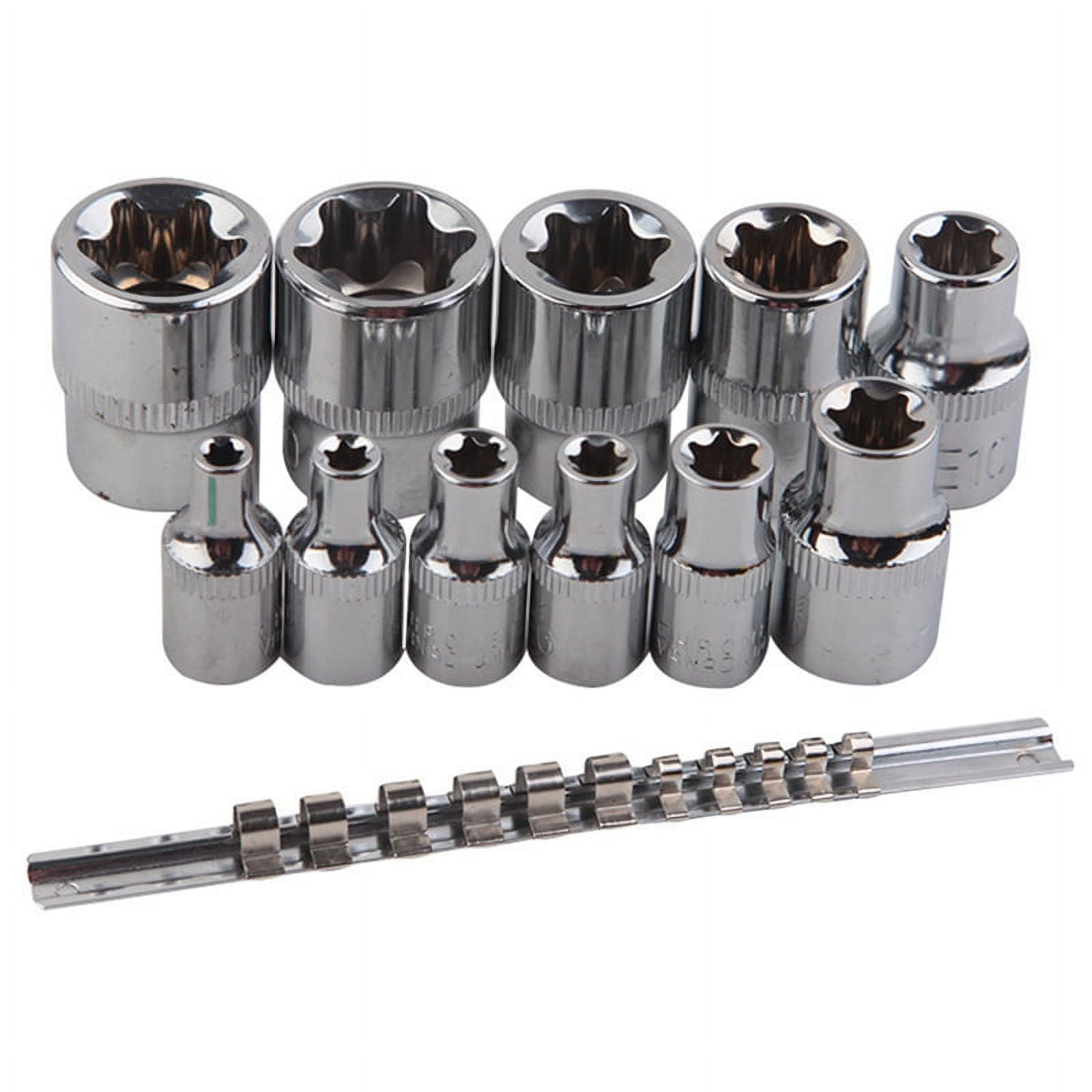 Female E Torx Star Socket Set With Rail 11 Pcs Female External Star Socket Set E4 E20 Torque