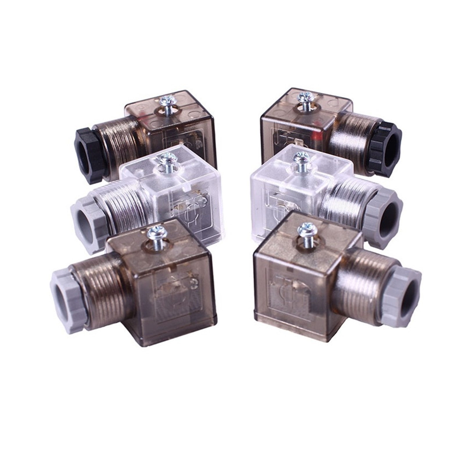 Female Electrical AC DC DIN Connector DIN 43650 Standard With LED Indicator Lamp For Hydraulic ...