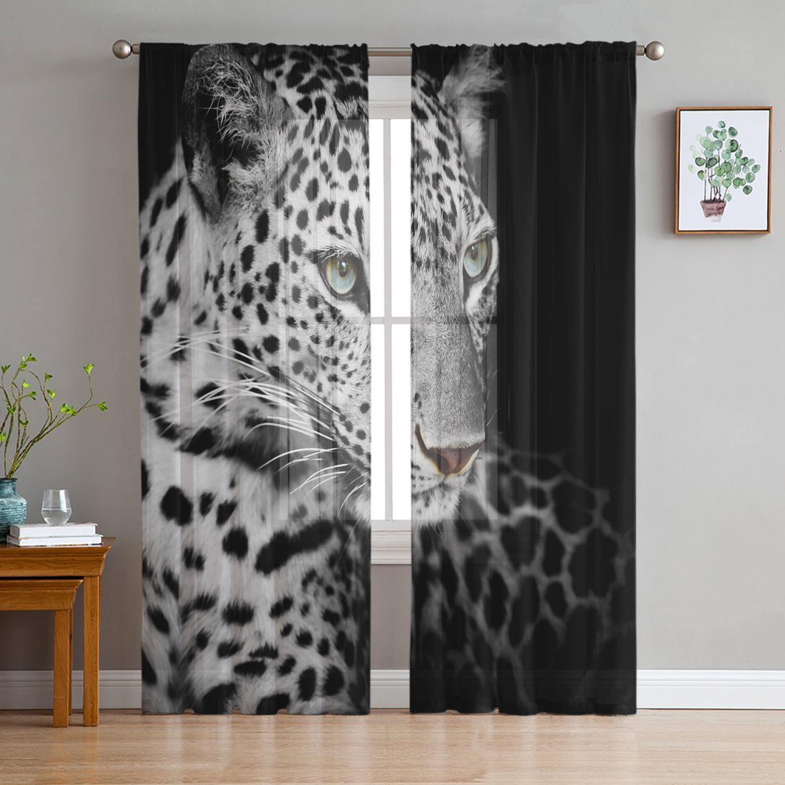 Female Eyes Eyelashes Eyebrows Sheer Curtain for Living Room Bedroom ...