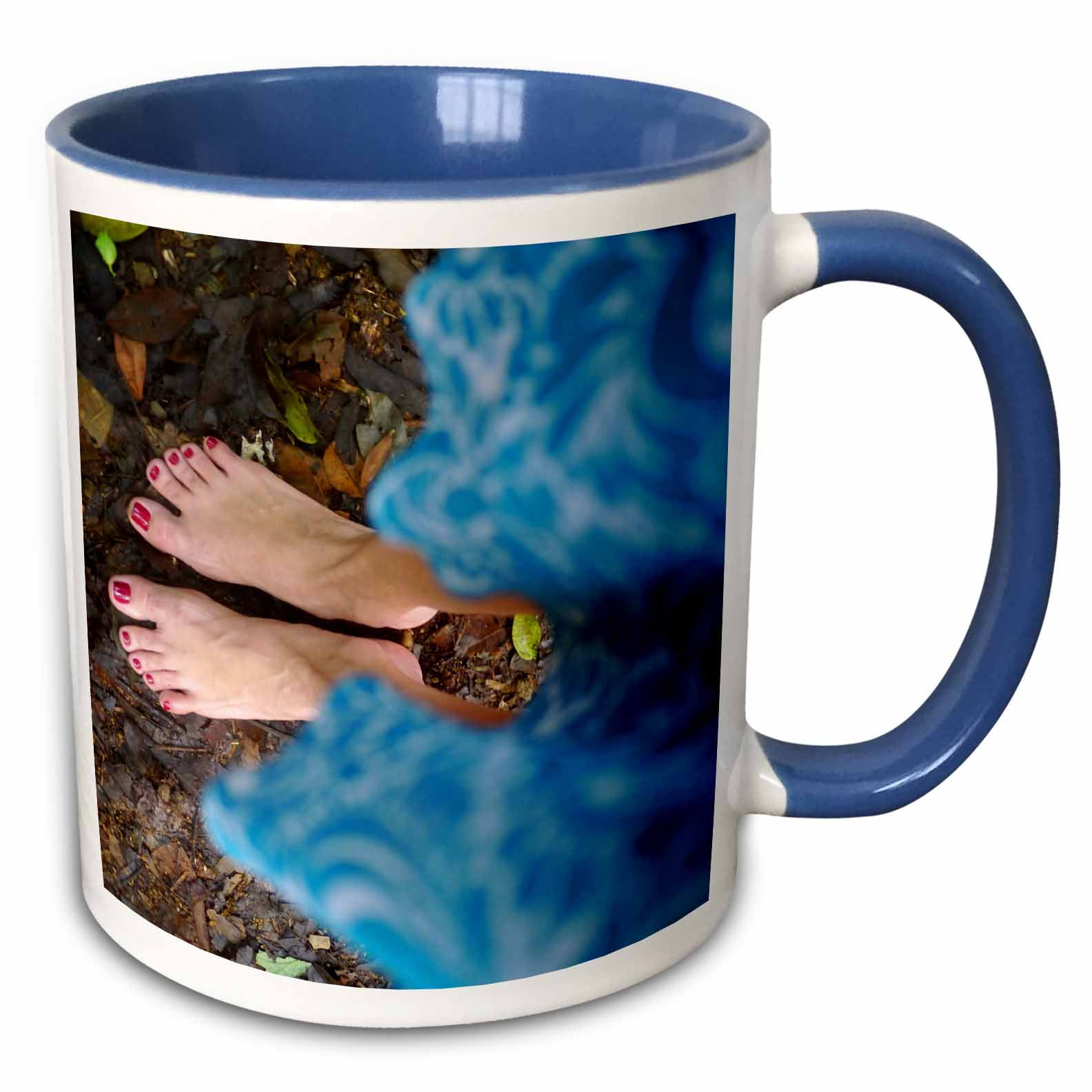3drose, Female Feet with Read Nails and a Blue Dress in the Jungle ...