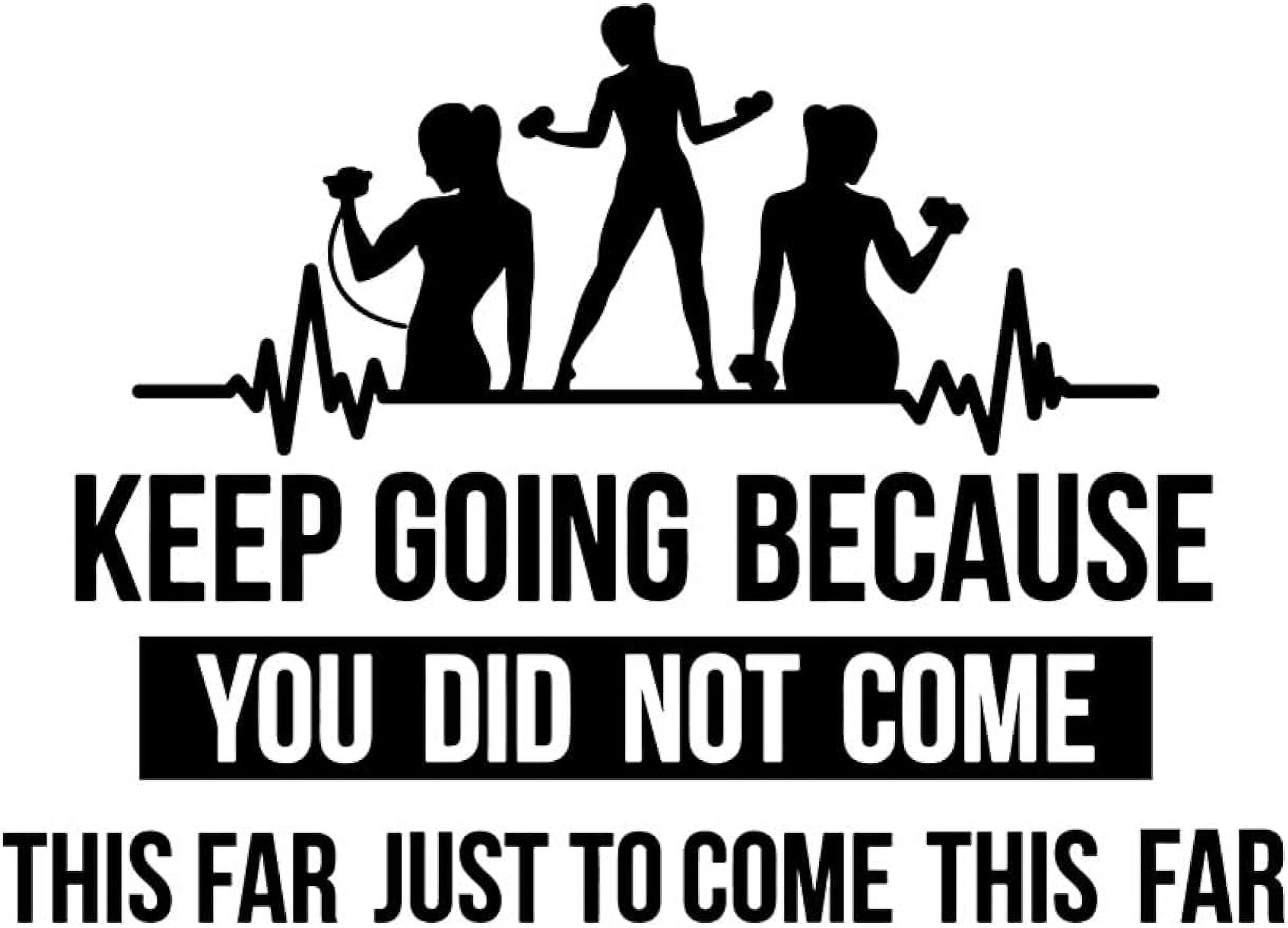 Female Fitness Theme Wall Decals Keep Going Quotes Wall Sticker Female ...