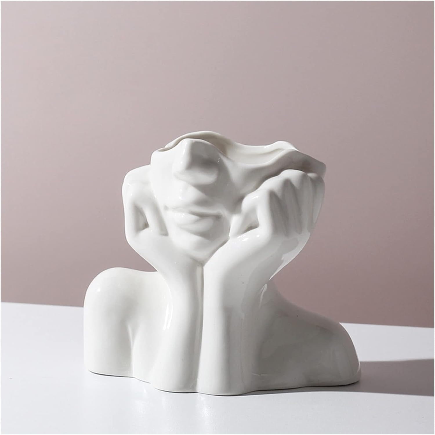 Female Form Ceramic Body Face Art Vase Ideal For Home Office Bookshelf ...